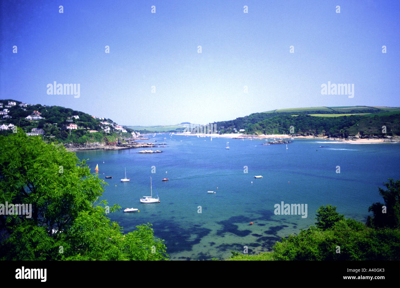 Salcombe Harbour Devon England UK United Kingdom Stock Photo - Alamy