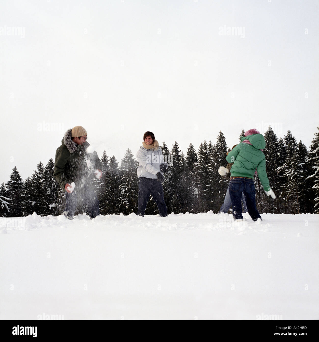 Snowballs fighting hi-res stock photography and images - Alamy