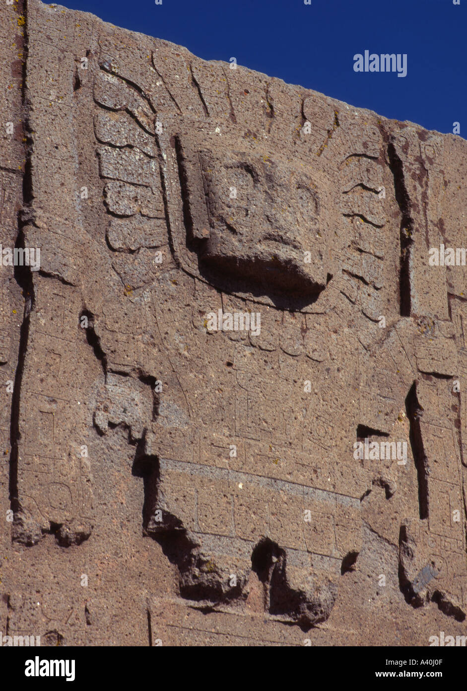 Bolivia Lake Titicaca area Tiahuanaco archeological site The Gate of ...