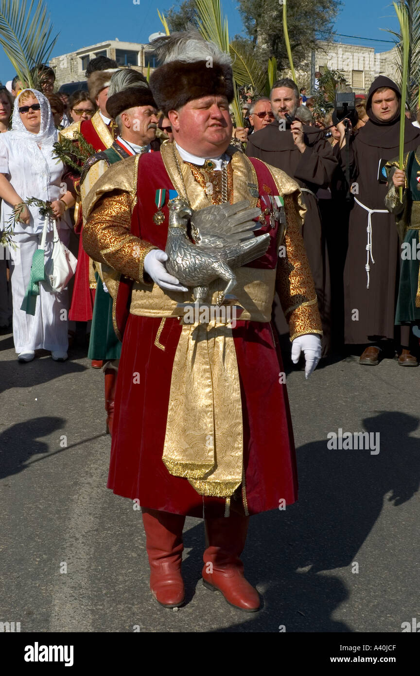 Israel Jerusalem Bethphage Palm Sunday Catholic procession Polish group ...