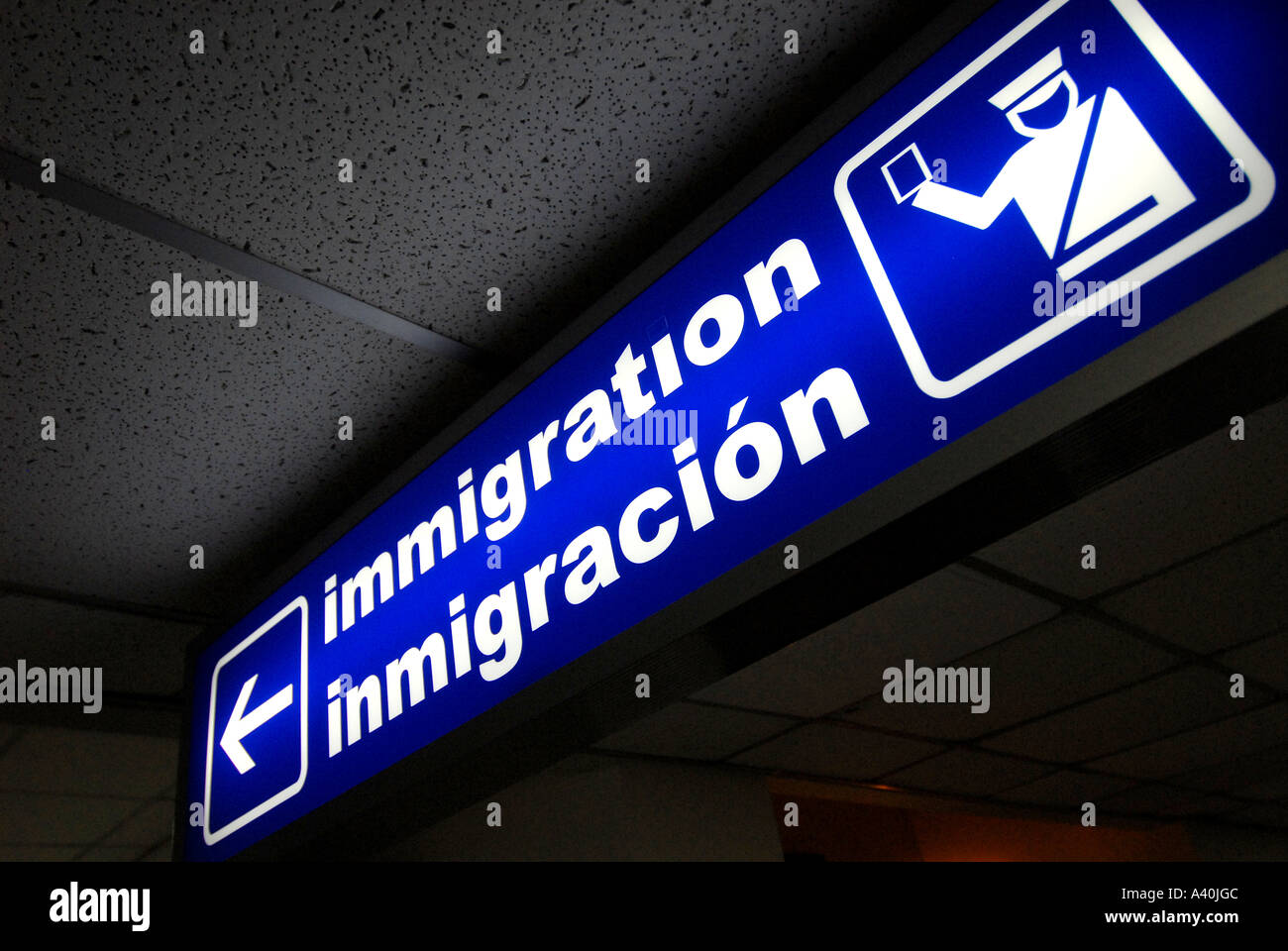 Immigration sign at Montego Bay Airport Jamaica Stock Photo - Alamy