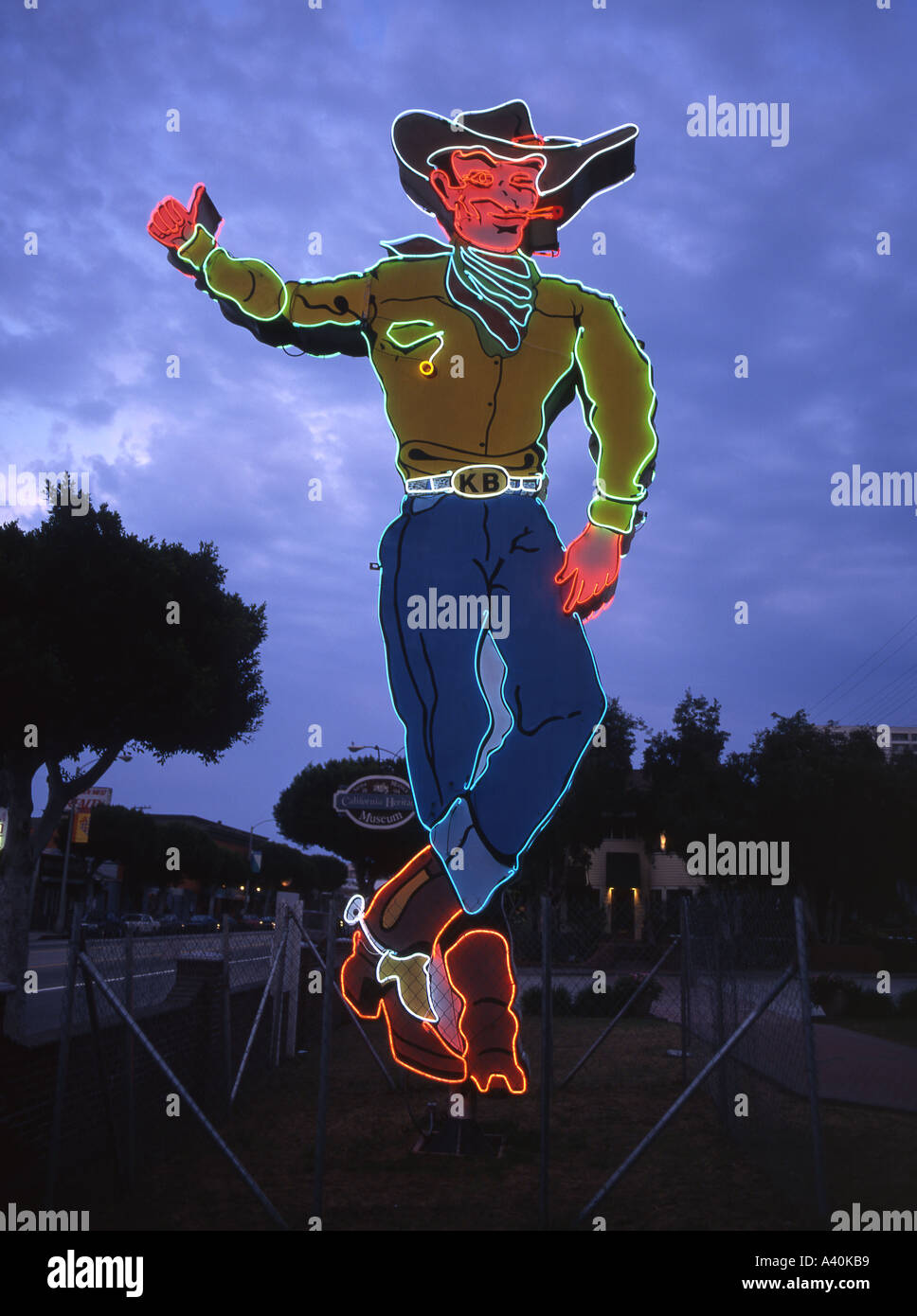 Neon Cowboy Santa Monica Los Angeles California USA Stock Photo - Alamy