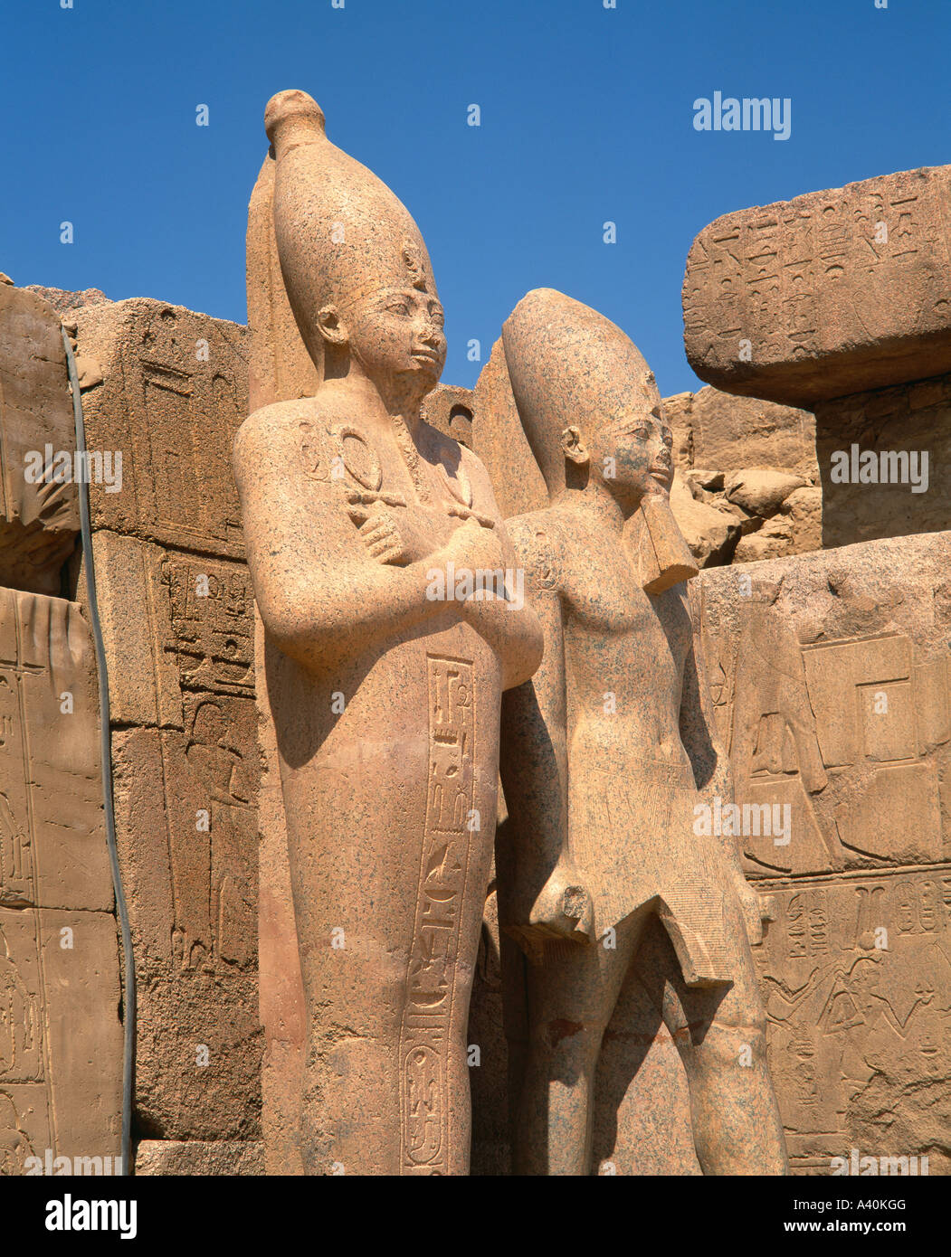Pharoah statues Great Temple of Amun Karnak Luxor Egypt Stock Photo - Alamy