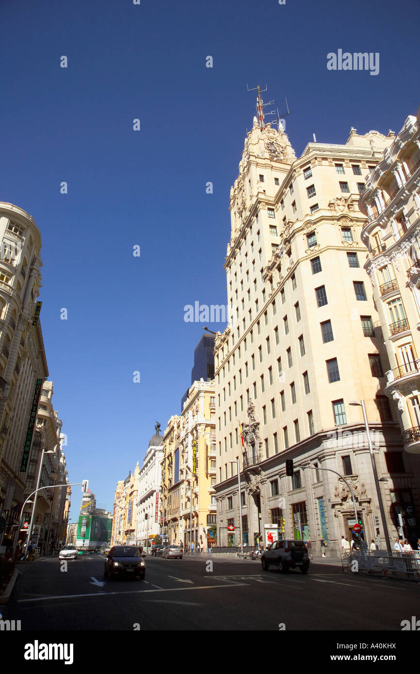 Gran Via Telefonica Building Madrid Spain Stock Photo - Alamy