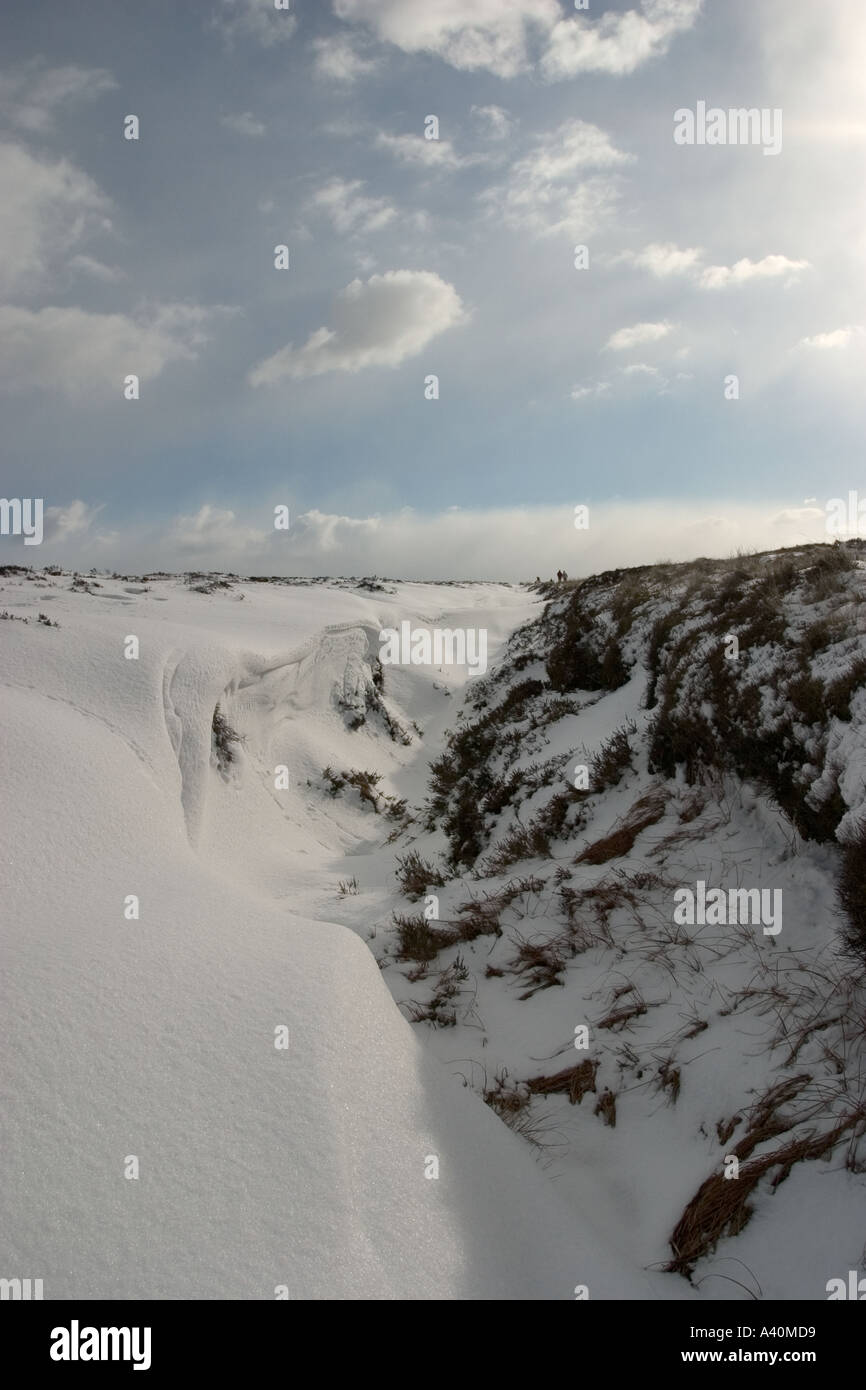 Snow at Cat Fiddle Cheshire between Buxton and Macclesfield Stock Photo ...