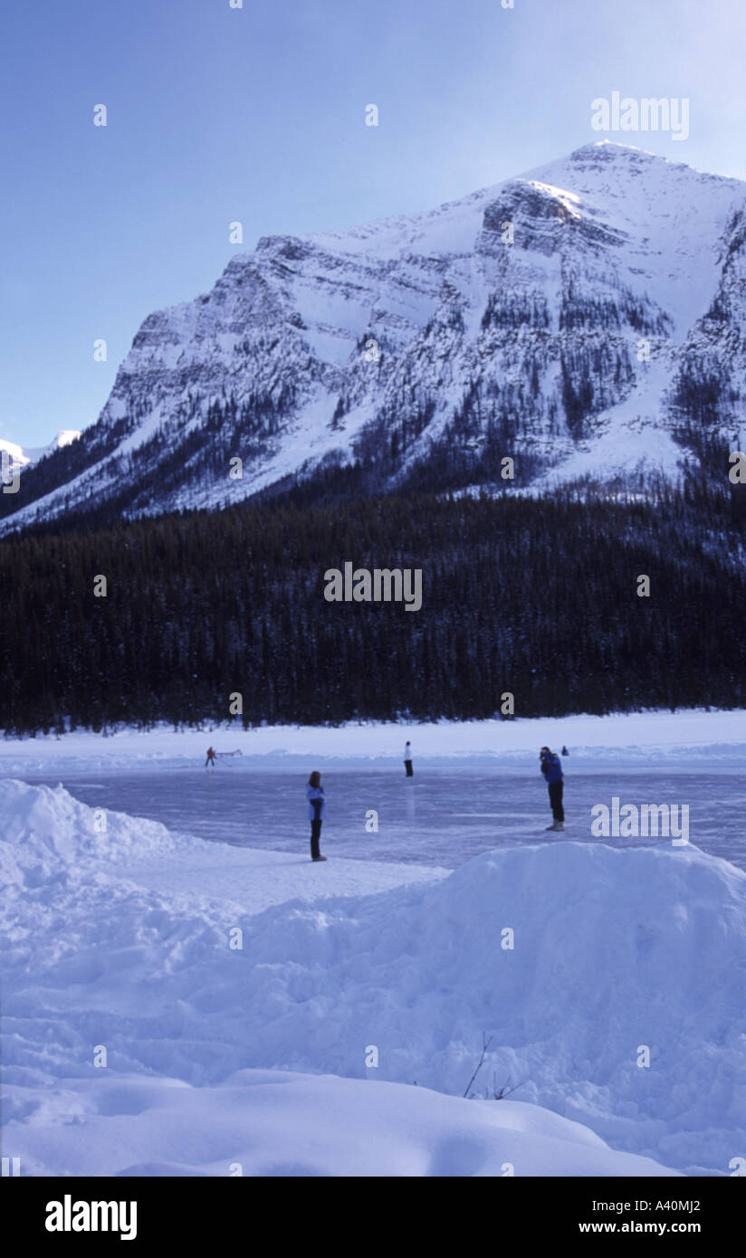 Ice skating on Lake Louise, Banff National Park, Canada Stock Photo - Alamy