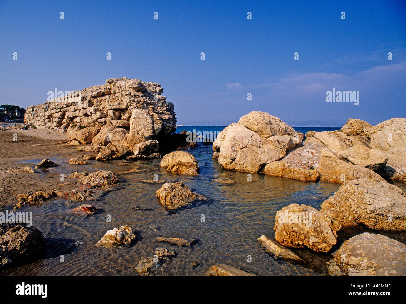 the roman port of ampurias gerona costa brava spain Stock Photo - Alamy
