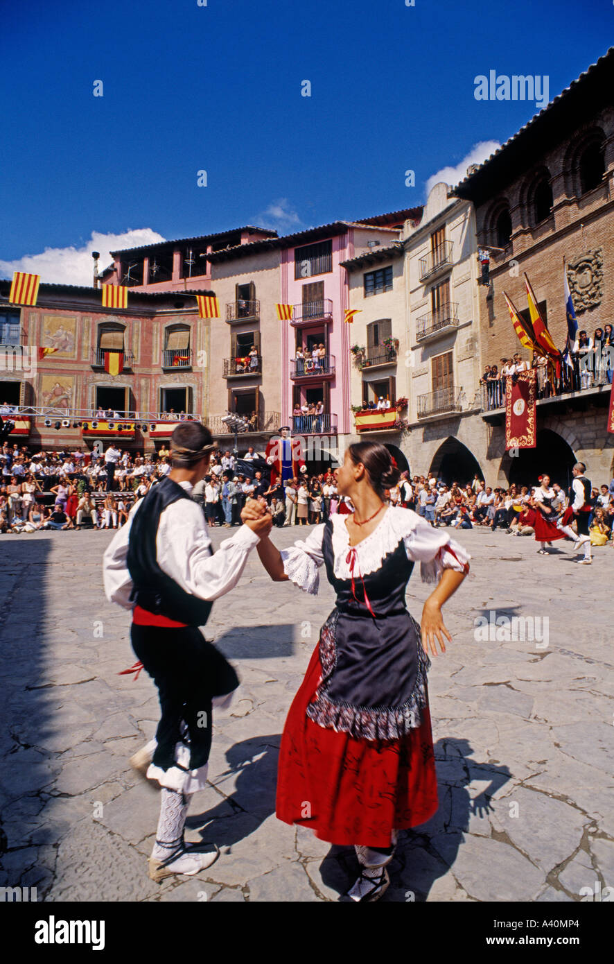 typicals dancers in the patron saint day of san miguel graus aragon ...
