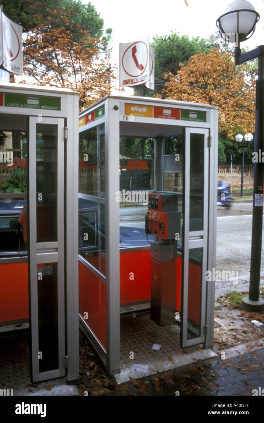 Italian Public Telephone boxes in Rimini Italy Stock Photo - Alamy