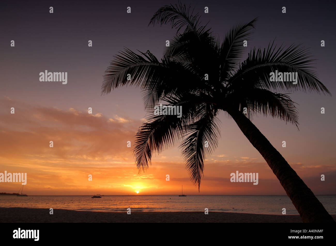 Sunset Negril Jamaica Stock Photo - Alamy
