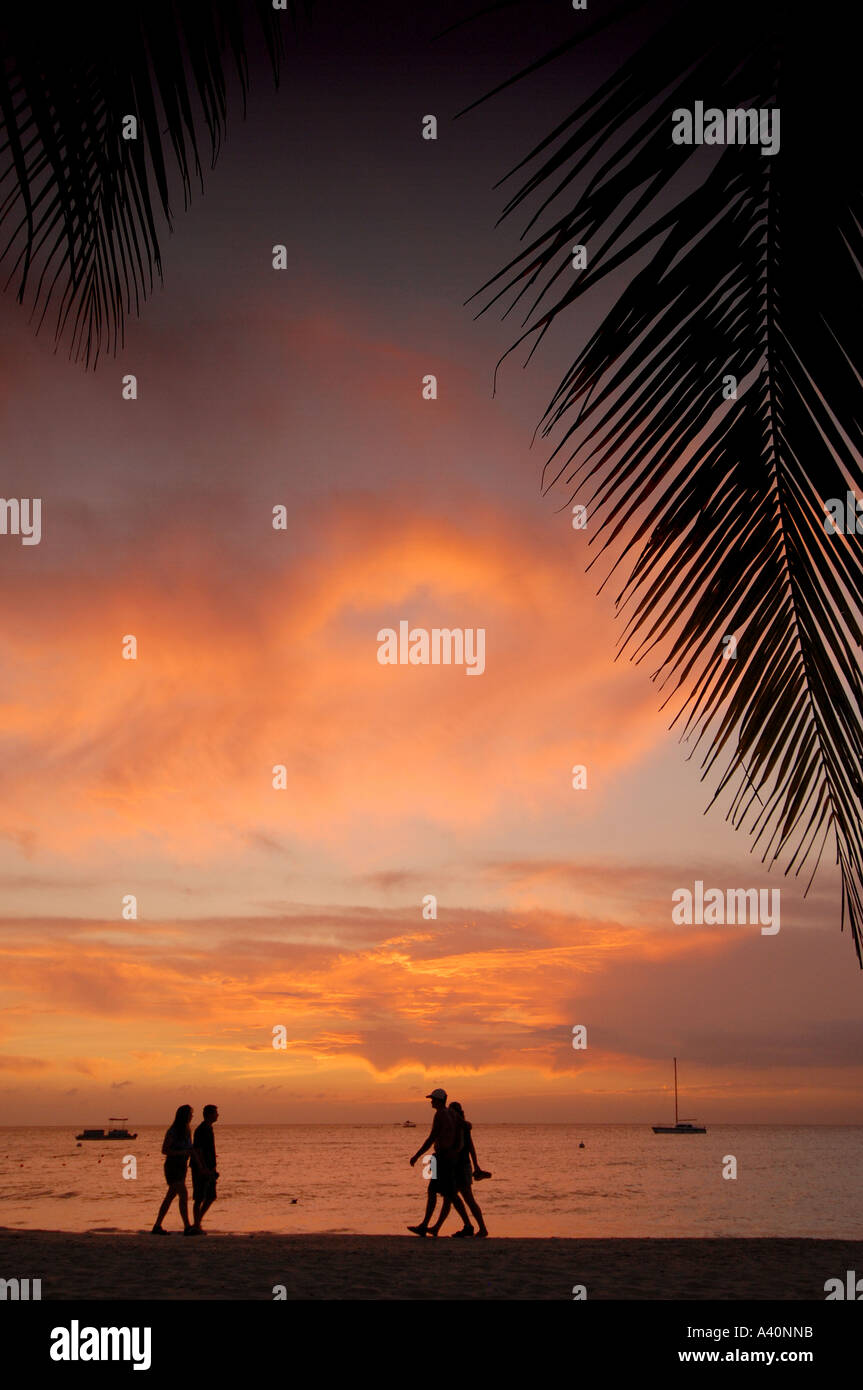 Sunset Negril Jamaica Stock Photo - Alamy