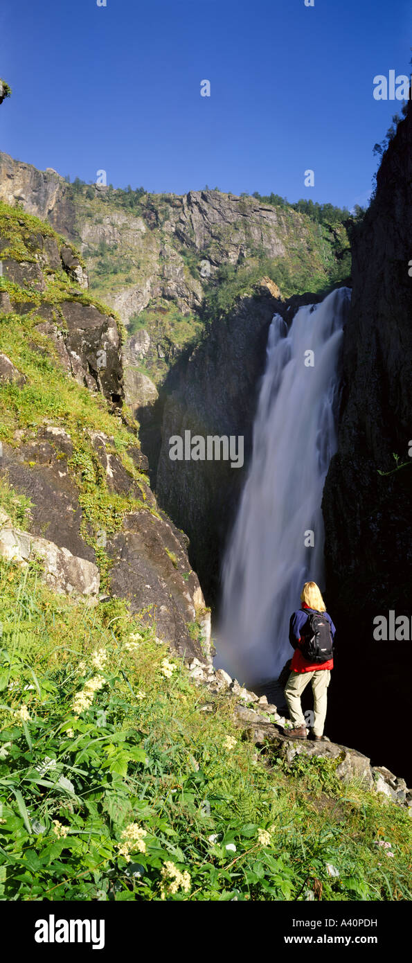 Voringsfossen waterfall Hardanger region Norway Stock Photo - Alamy