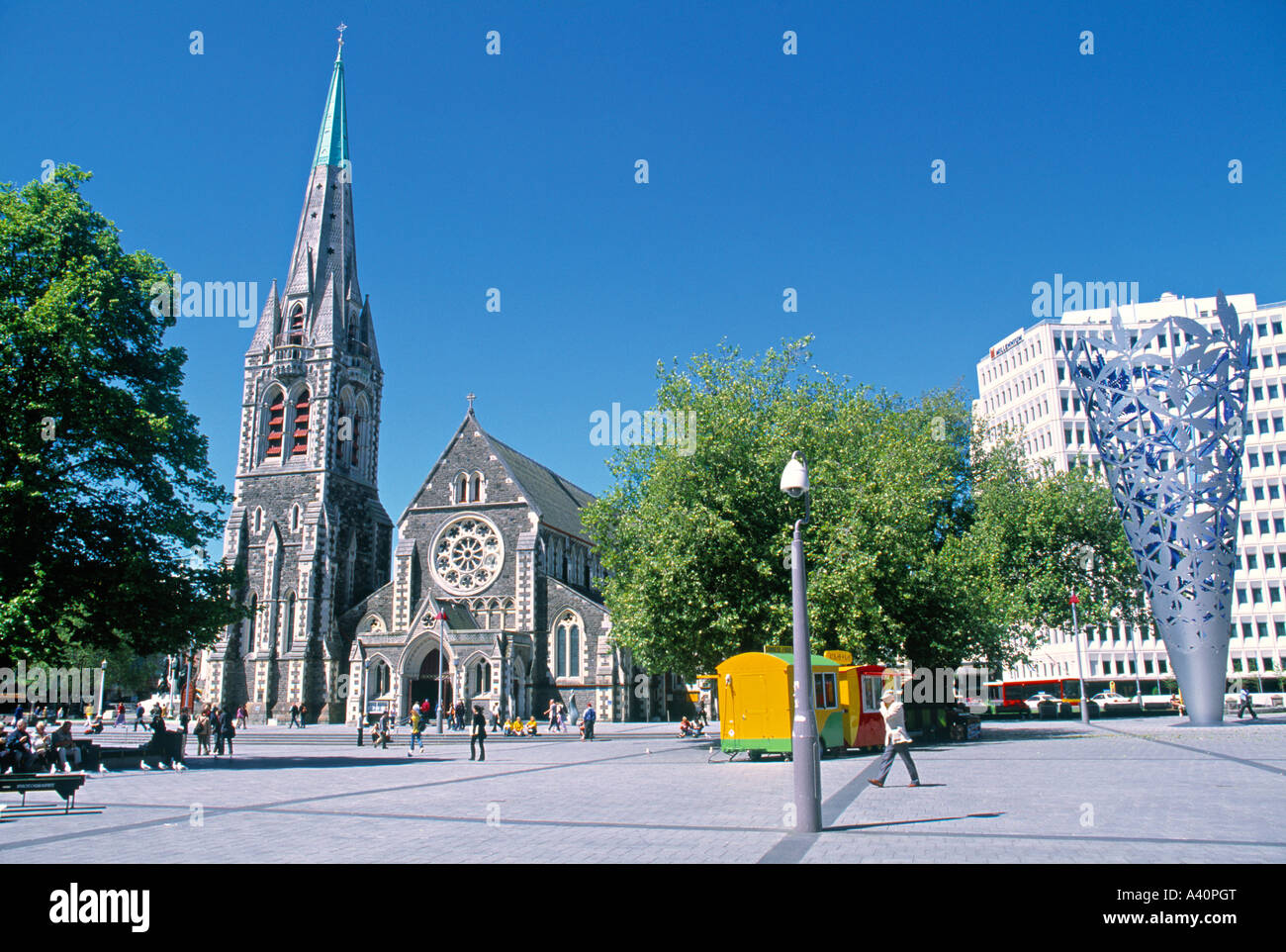 Cathedral Square Christchurch New Zealand Stock Photo - Alamy