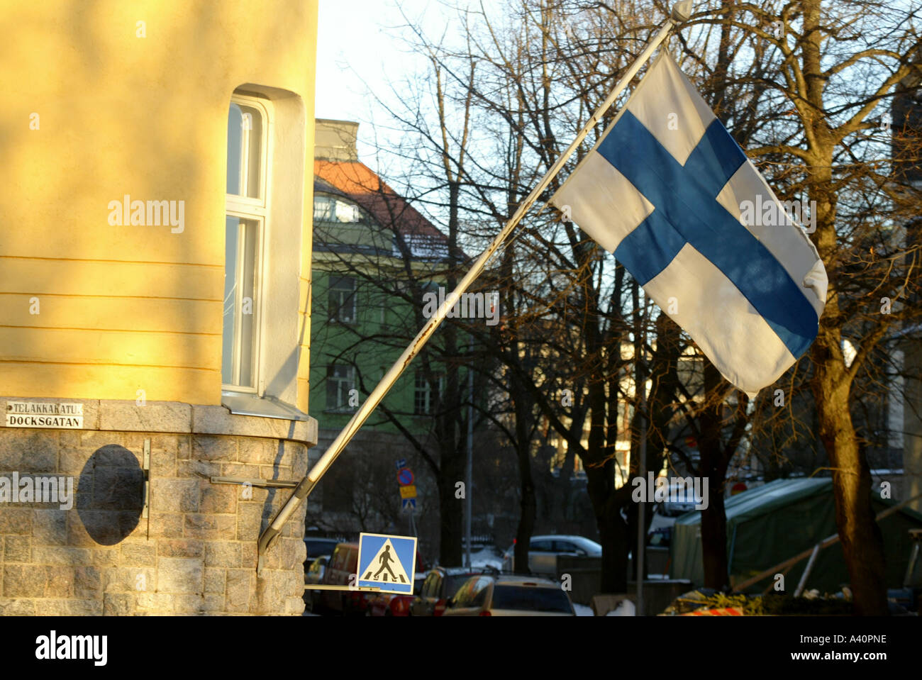 Helsinki snow flag hi-res stock photography and images - Alamy