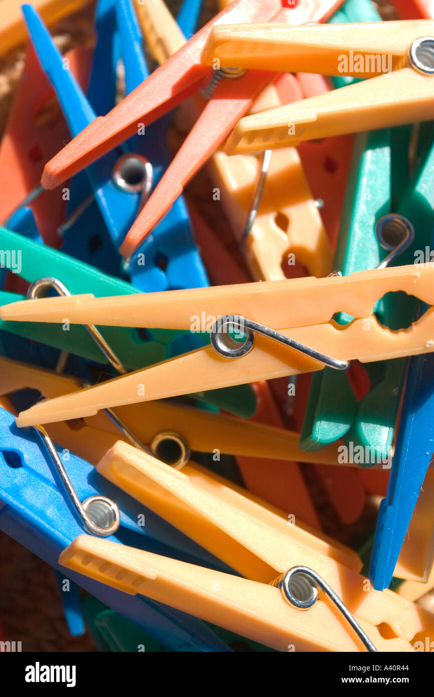Colored pegs Stock Photo - Alamy