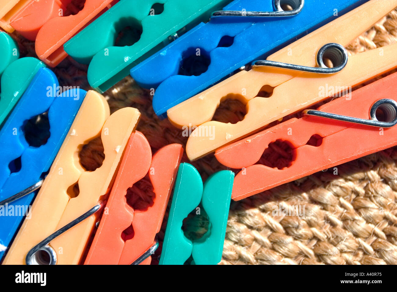 Colored pegs Stock Photo - Alamy