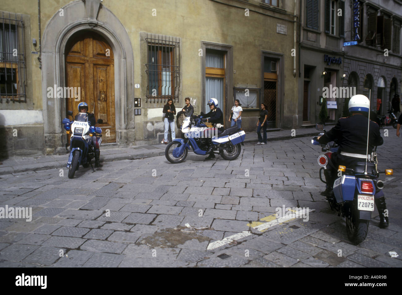 Italian Motorcycle Police in Florence Stock Photo - Alamy