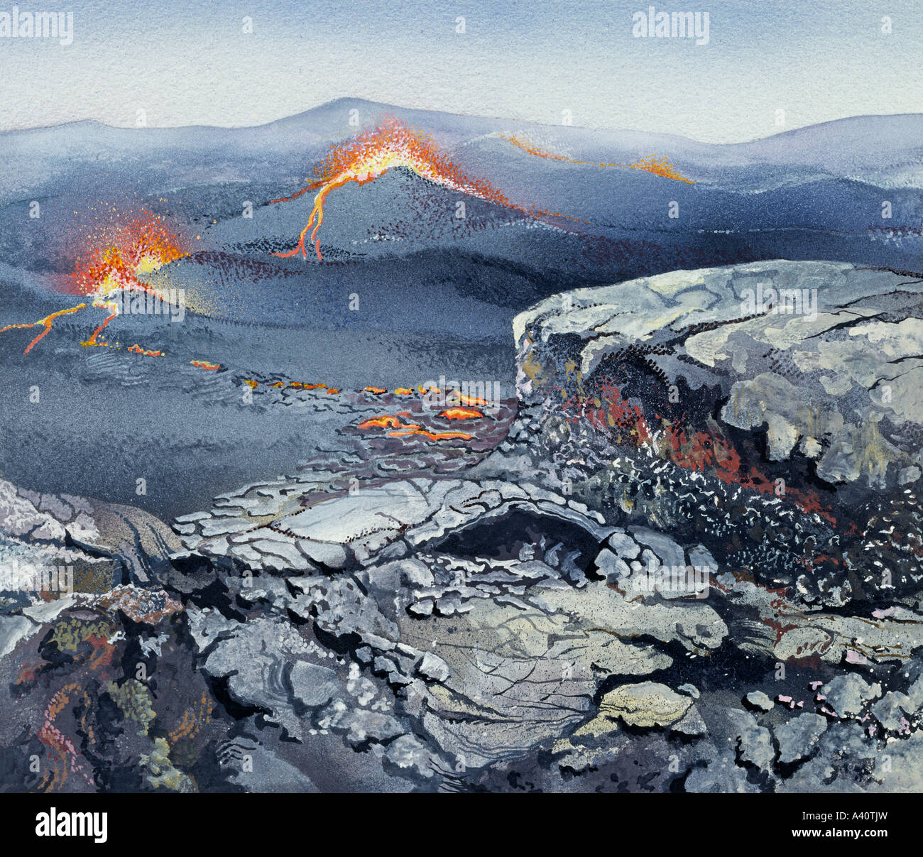 Palaeocene volcanic landscape Antrim Stock Photo - Alamy