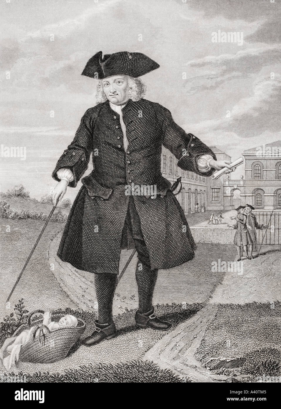 Thomas Coram, 1668 - 1751. English Founder of the Foundling Hospital ...