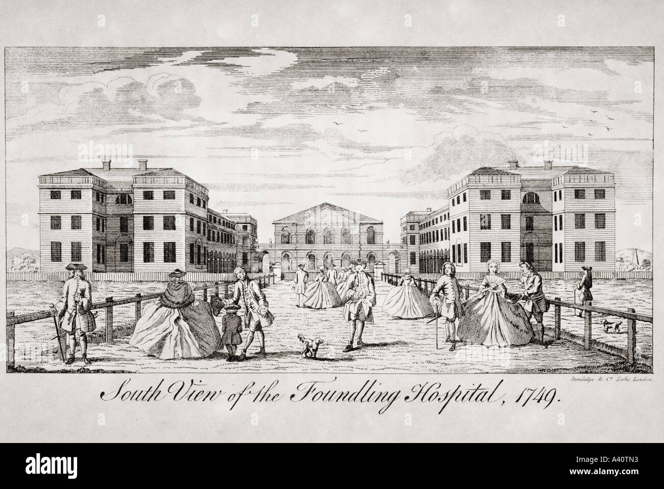 South view of the Foundling Hospital, London, 1749. The hospital was ...