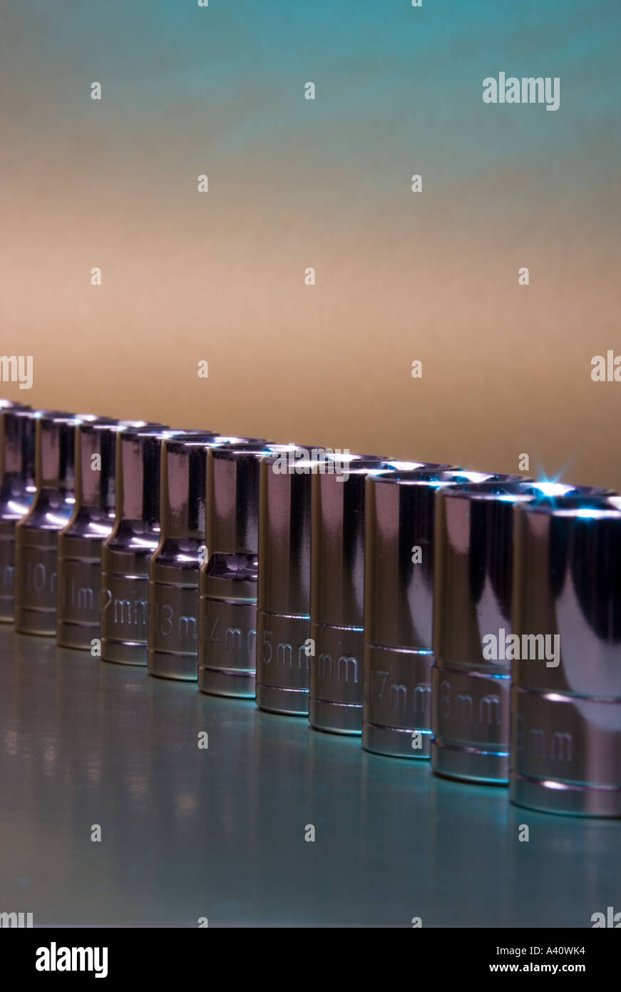 Row of sockets receding into the distance Stock Photo - Alamy