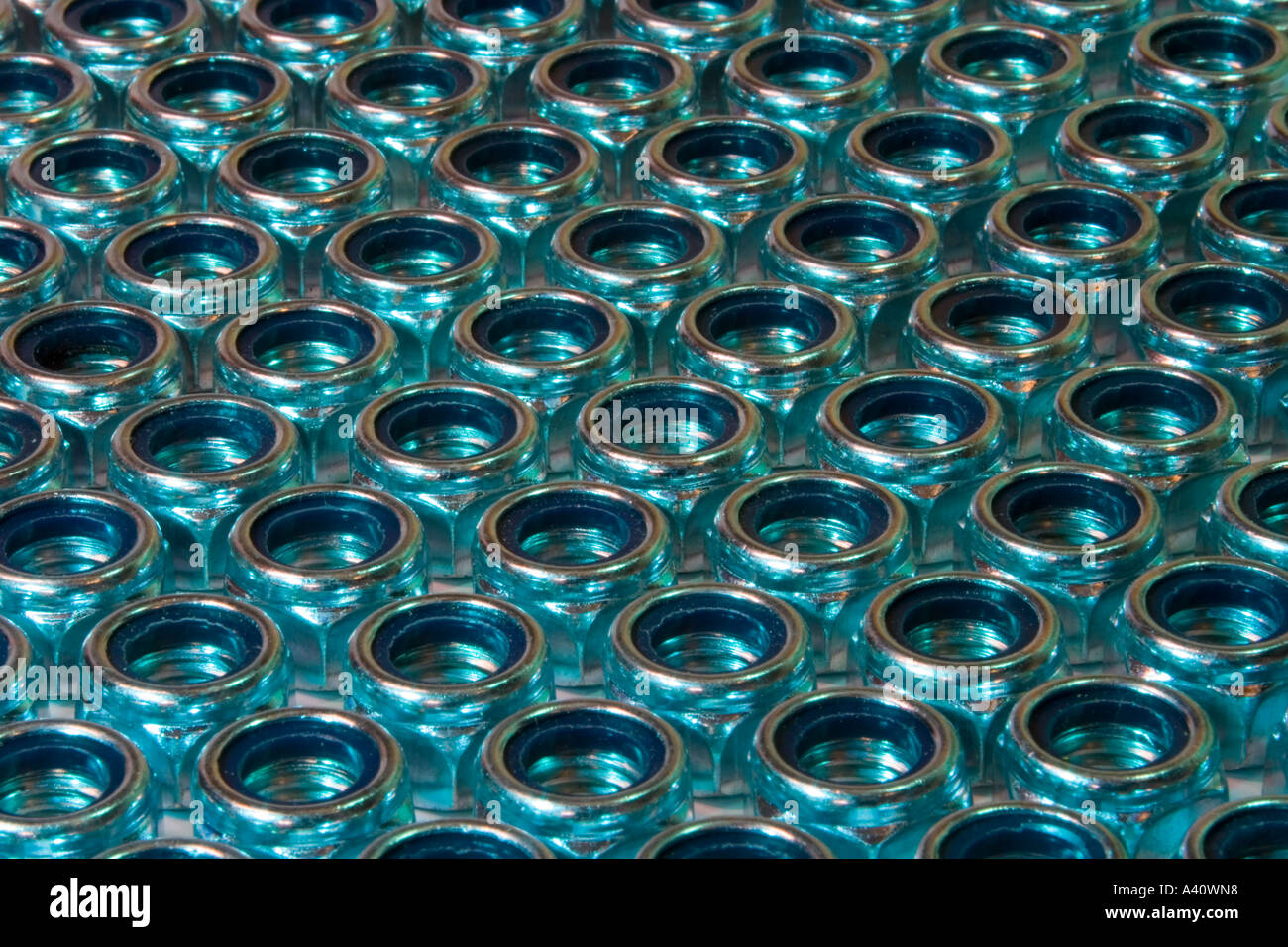Abstract arrangement of nyloc nuts horizontal Stock Photo - Alamy