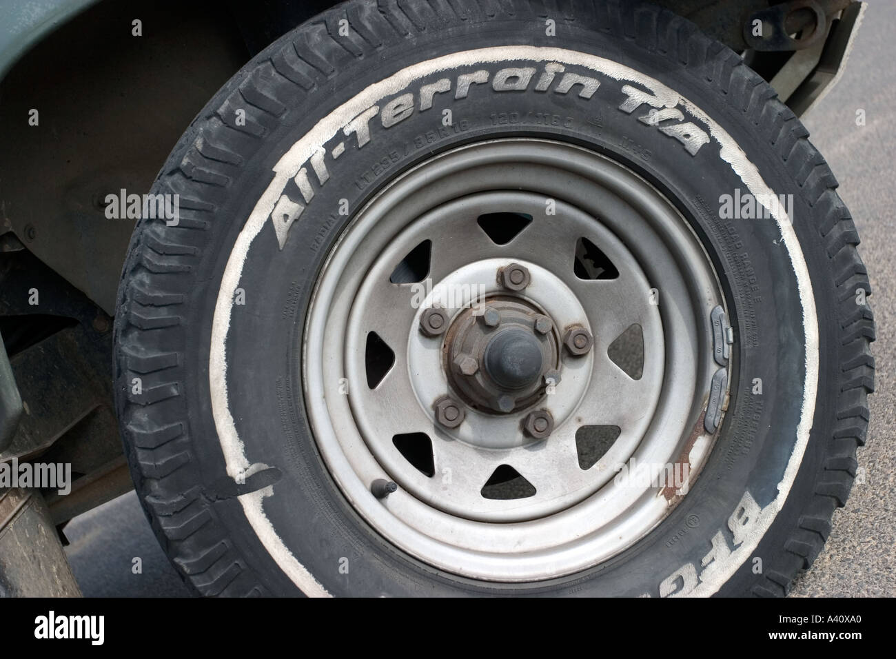 Big wheel of 4x4 car details Stock Photo - Alamy