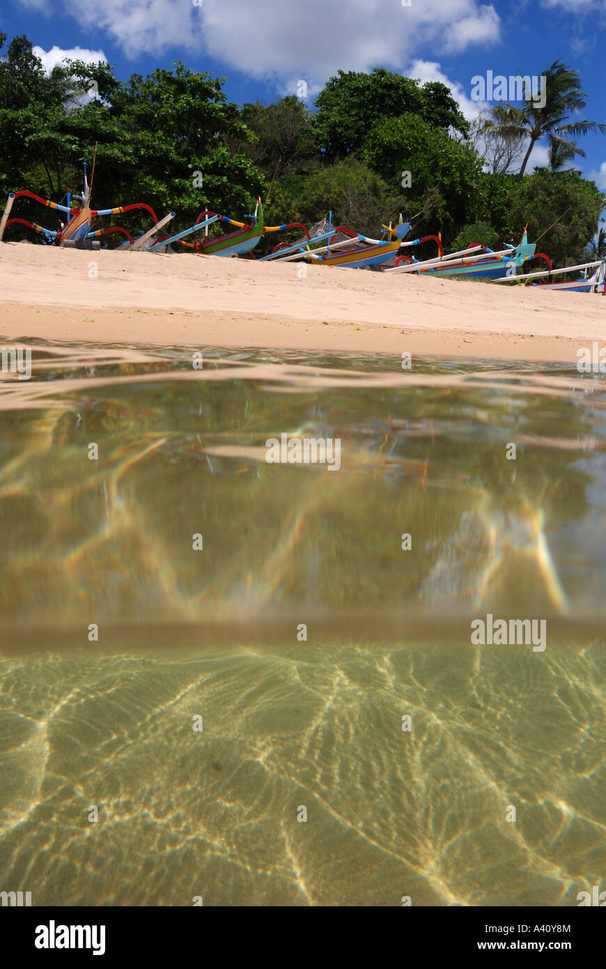 traditional outriggers on Sanur Beach Bali Indonesia Stock Photo - Alamy