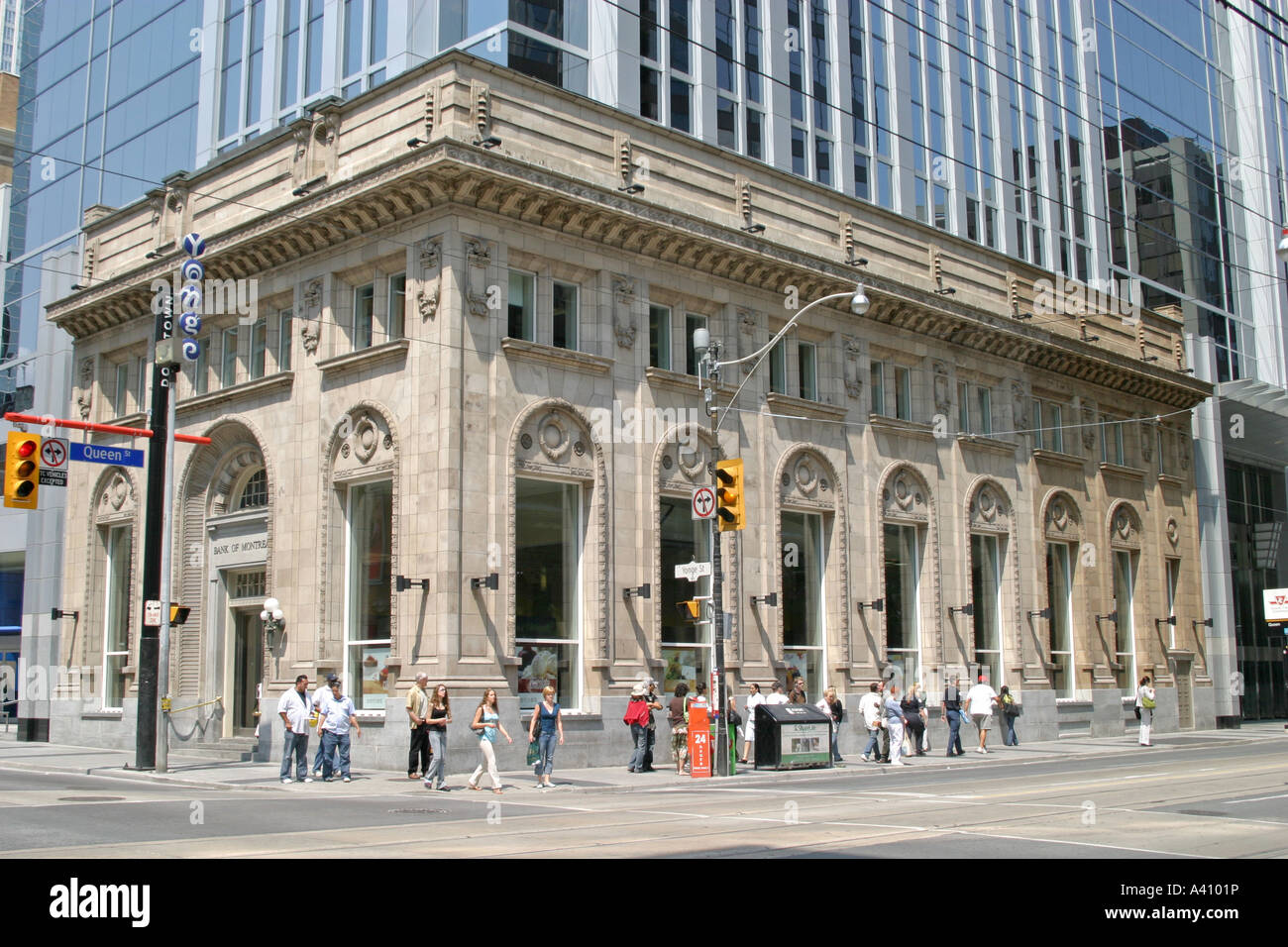 downtown street corner and building facade Stock Photo - Alamy