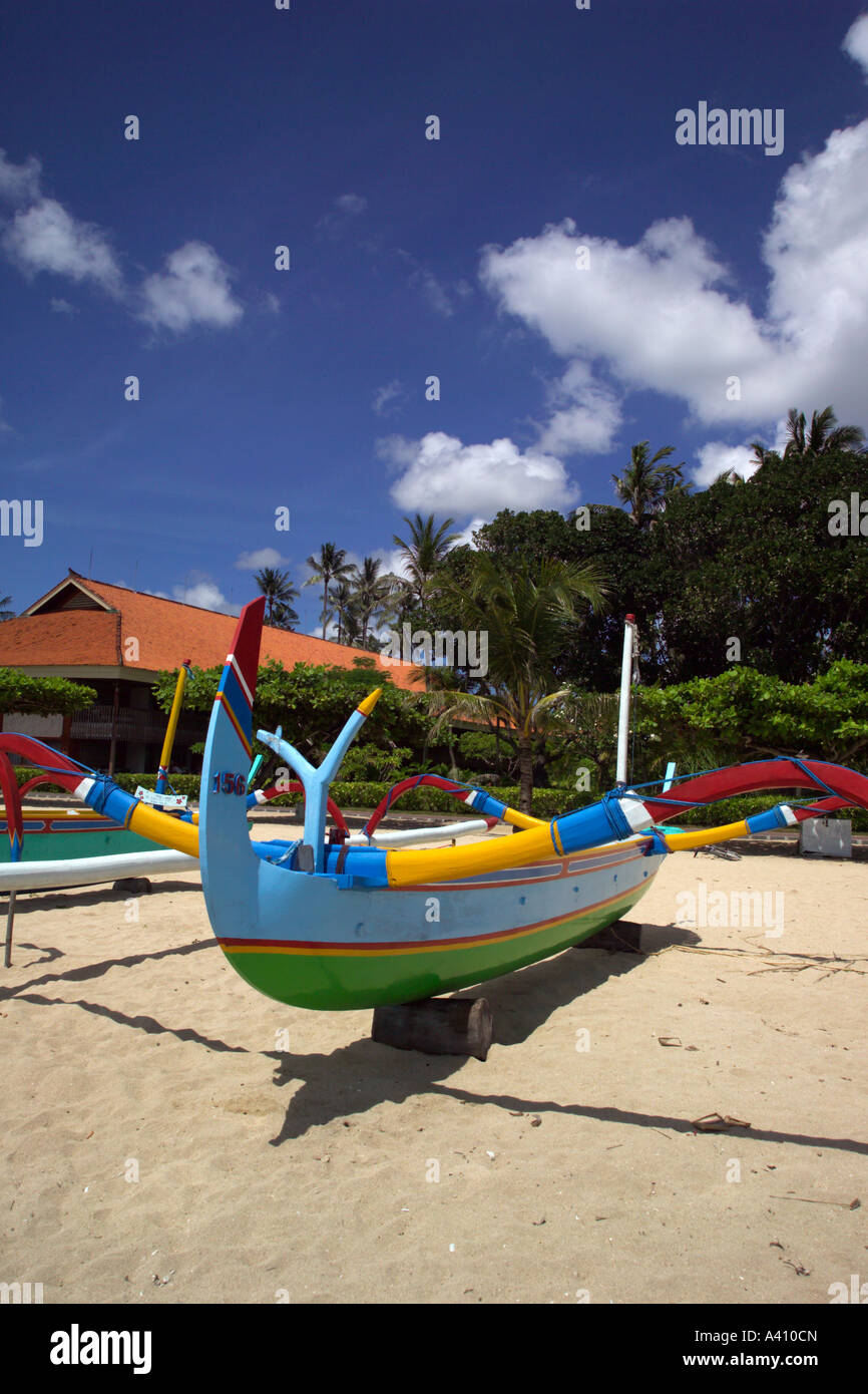 Sanur Beach Bali Indonesia Traditional outriggers on the beach Stock ...