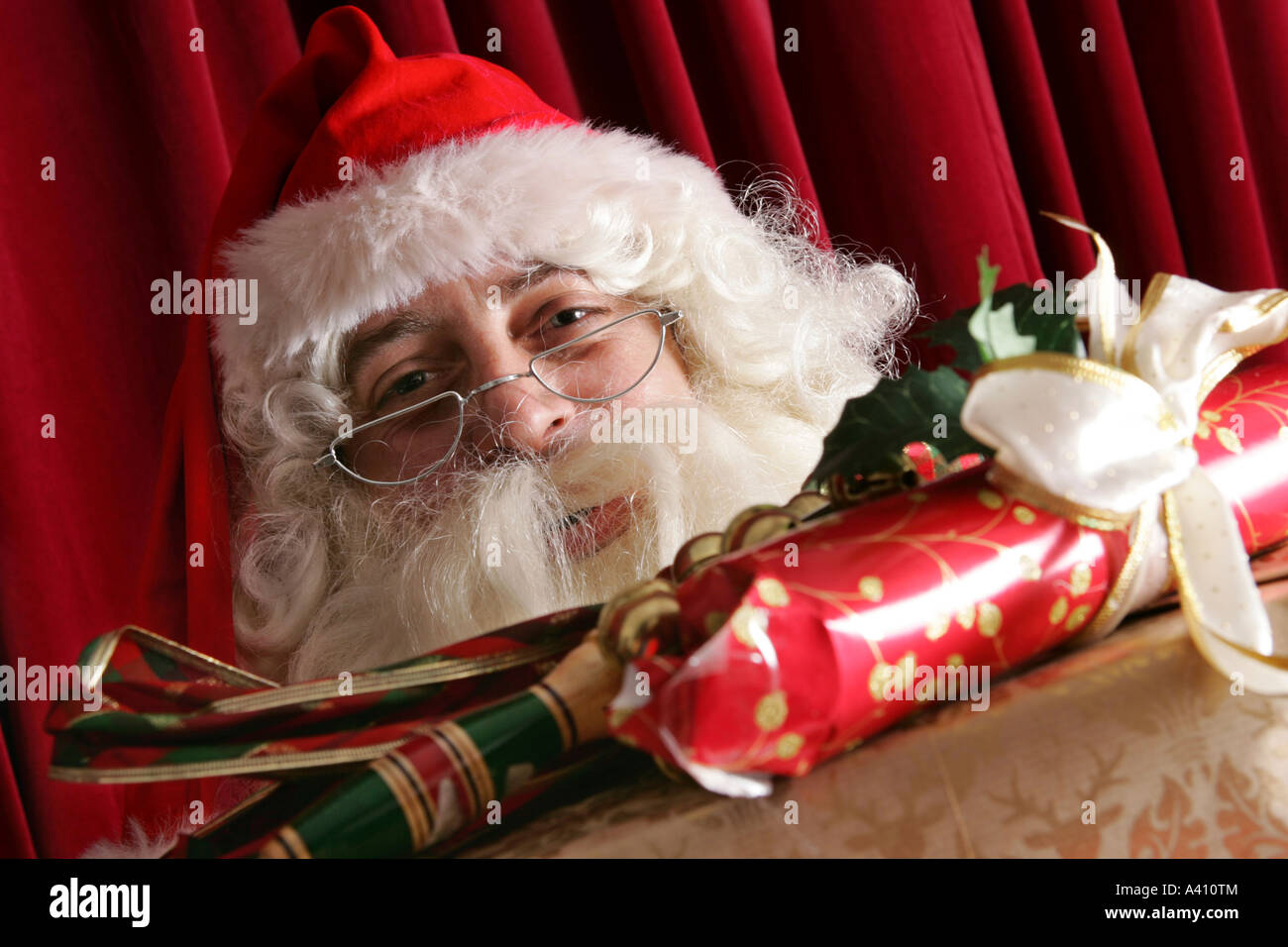 Father Christmas with presents Stock Photo - Alamy