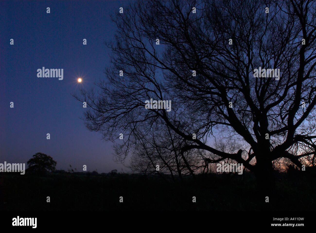 Countryside in the moonlight uk hi-res stock photography and images - Alamy