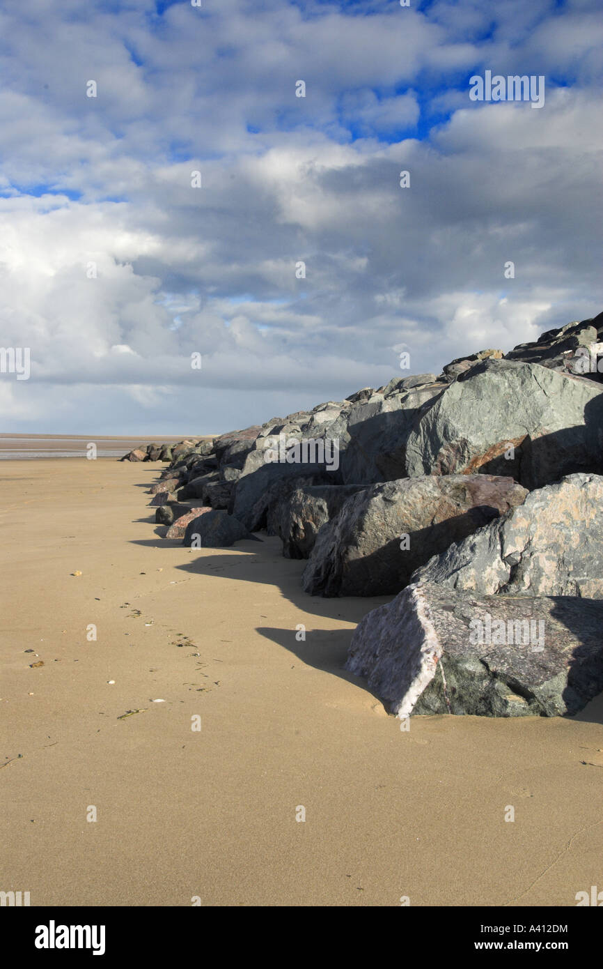 granite rocks used as sea protection Norfolk UK Stock Photo - Alamy
