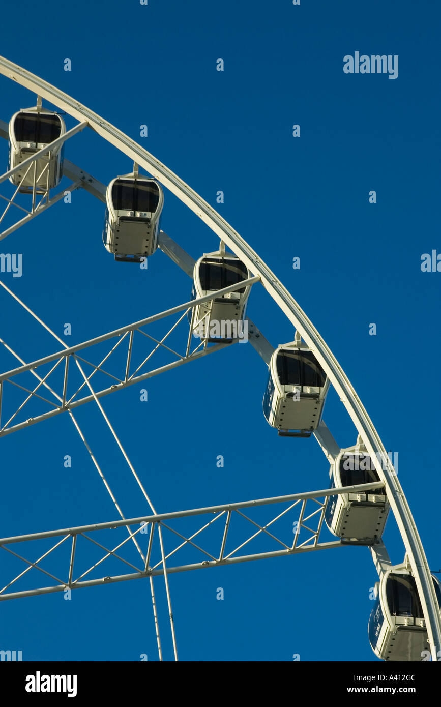 Manchester Fairground Wheel against a clear blue sky Manchester UK ...