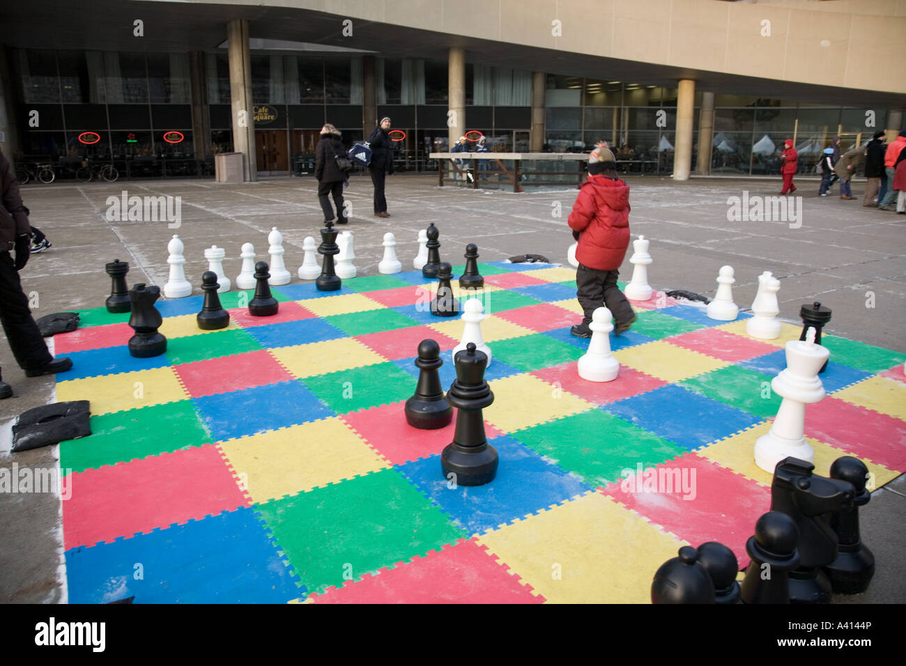 Playing Chess outdoors at -20 below Toronto Canada Stock Photo - Alamy