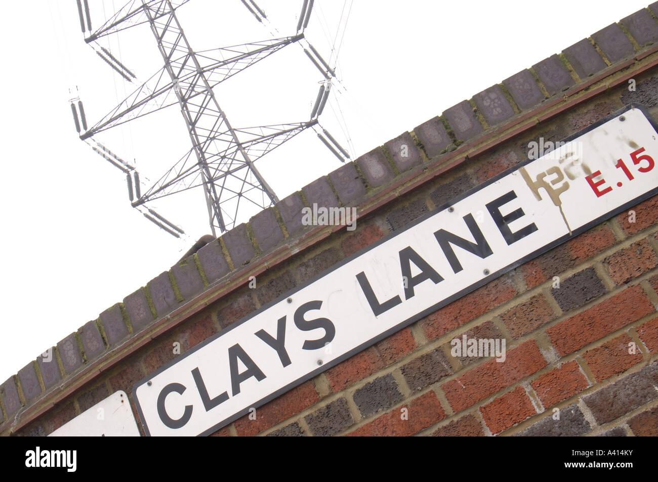 Clays Lane name sign Stock Photo - Alamy