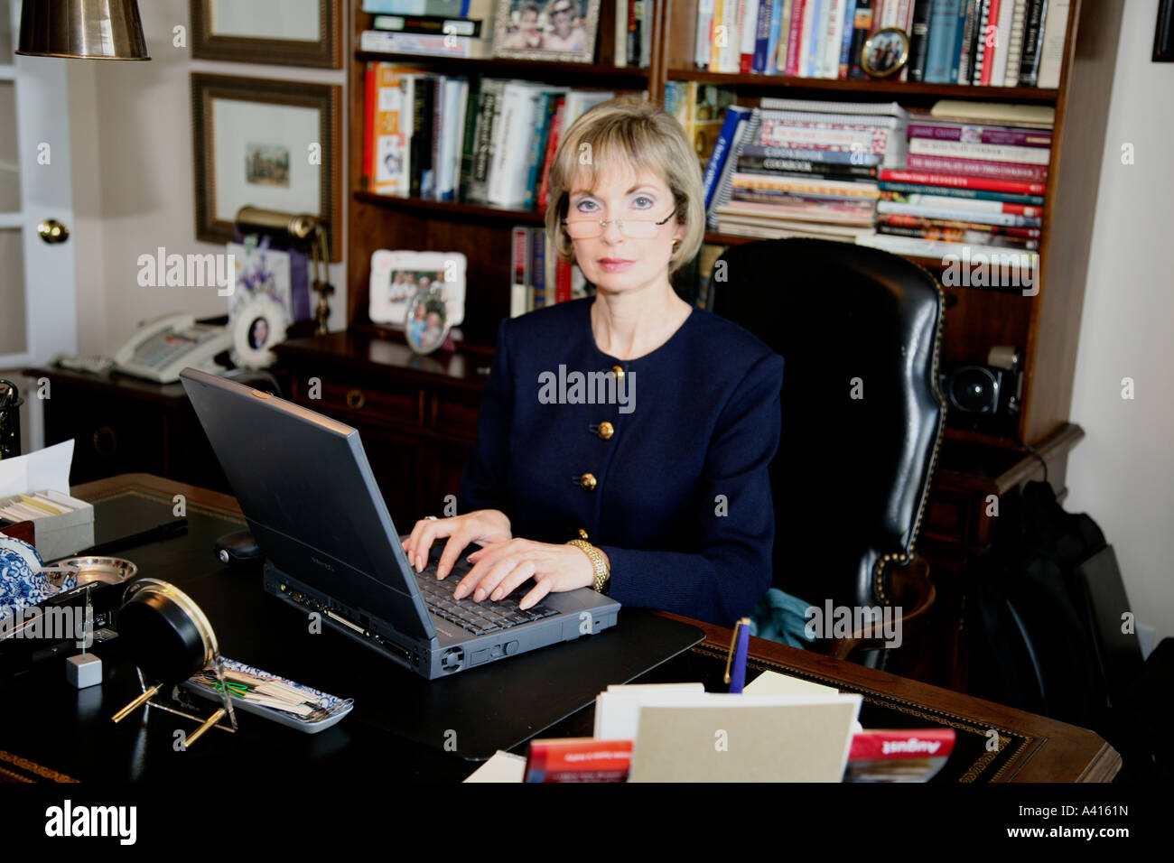 Female executive working from home office Stock Photo - Alamy