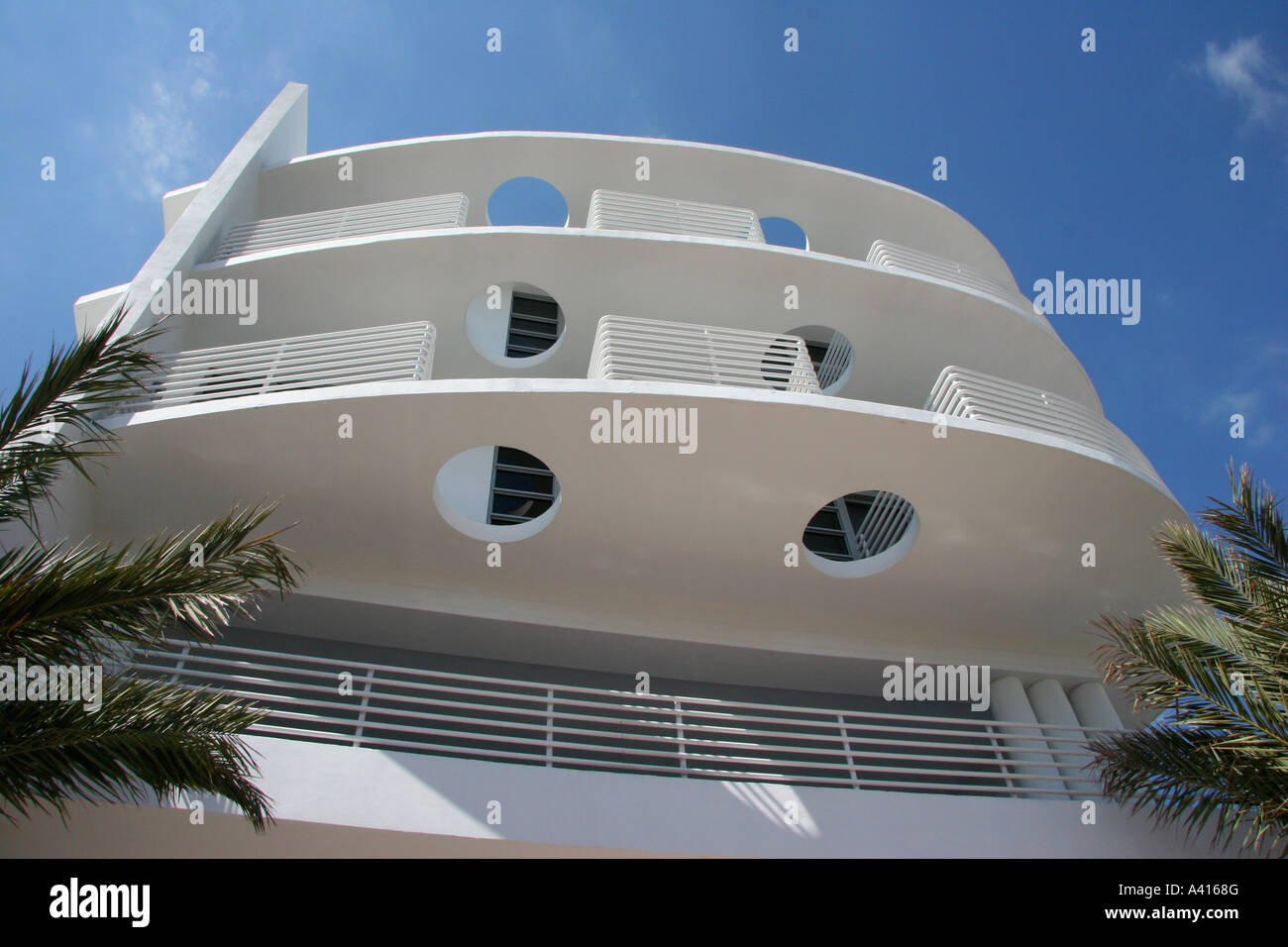 Modern art deco hotel on Ocean Drive in South Beach Miami Florida USA ...