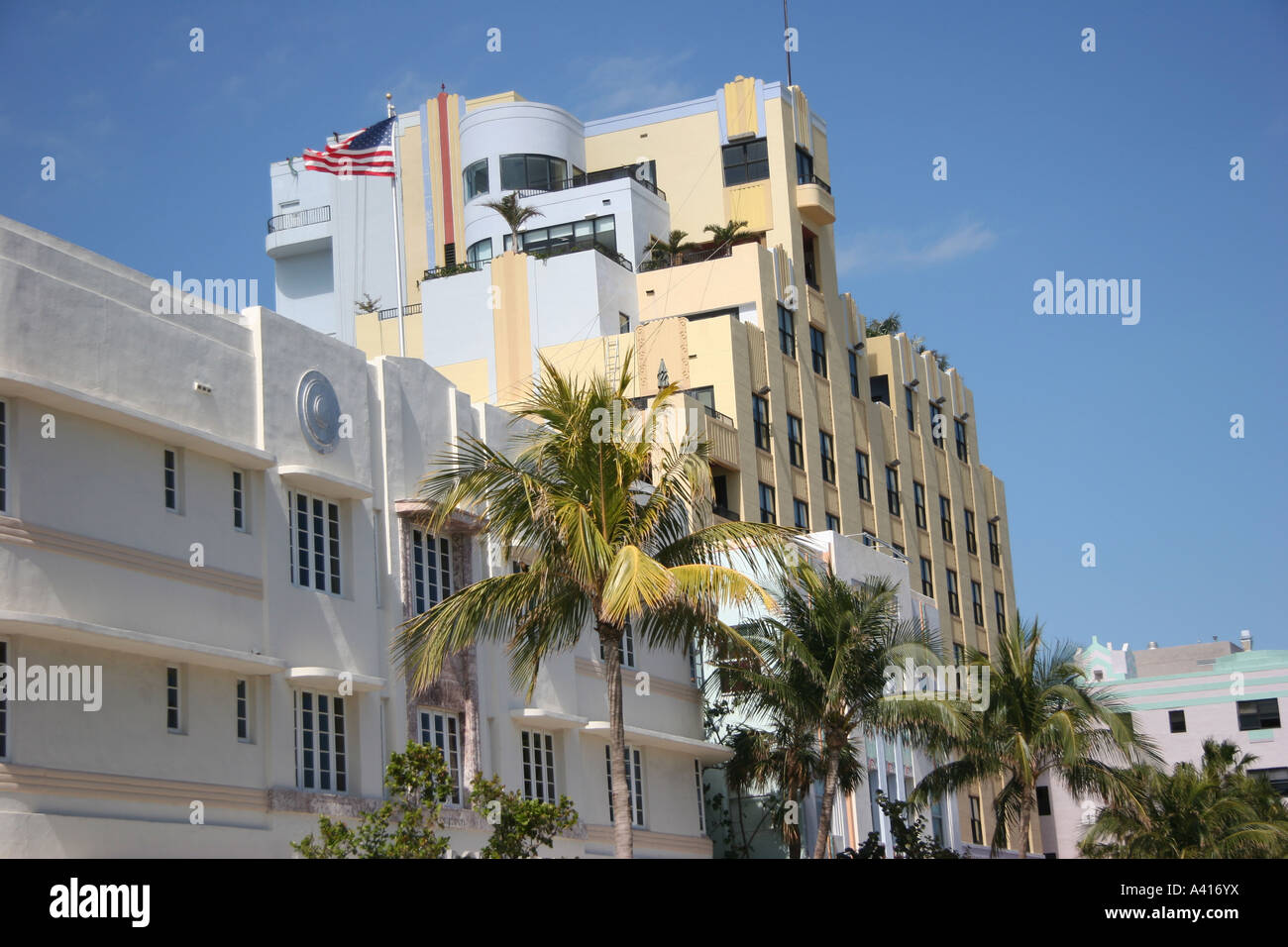 Hotel in Ocean Drive in South Beach Miami Florida USA Stock Photo - Alamy
