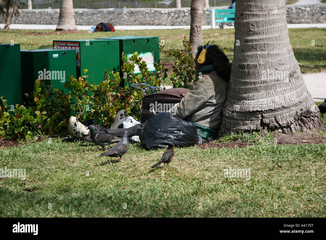 Taking a break at South Beach Miami Florida Stock Photo - Alamy