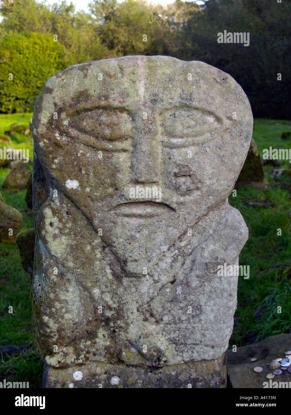 Pagan celtic stone janus head figure hi-res stock photography and ...