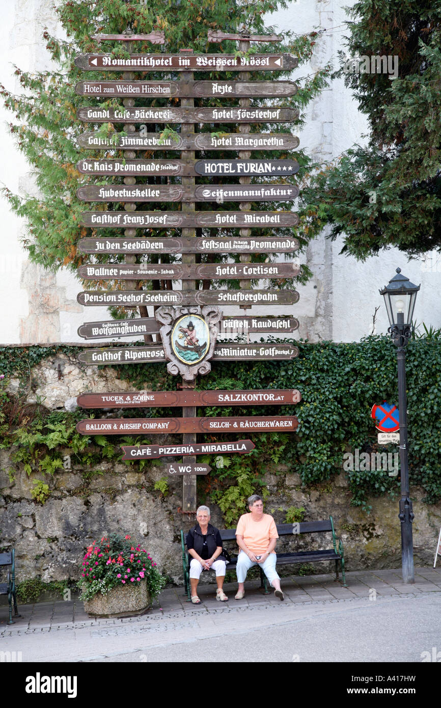 Directional Sign in St. Wolfgang in Austria Stock Photo - Alamy