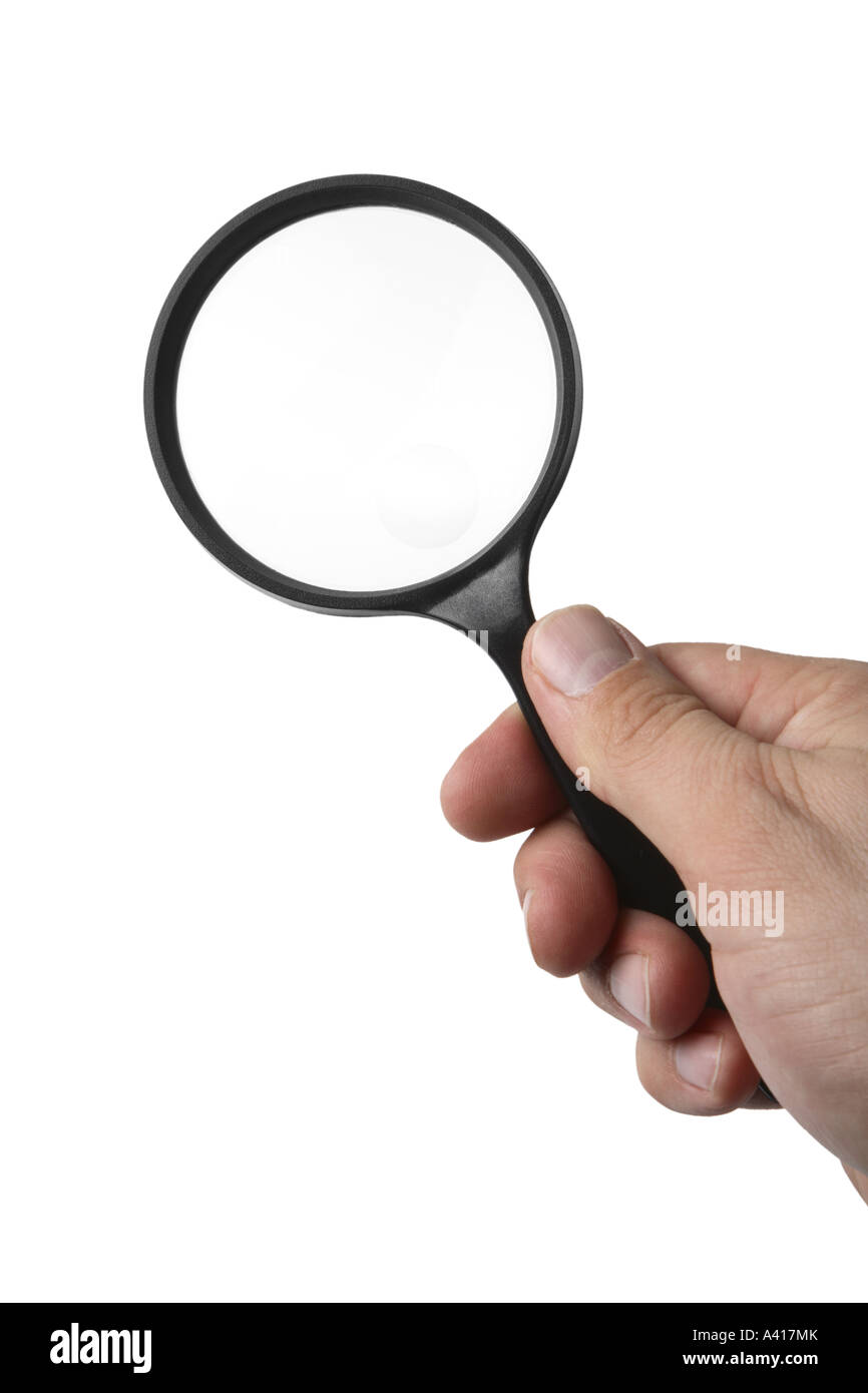 Hand Holding Magnifying Glass Stock Photo - Alamy