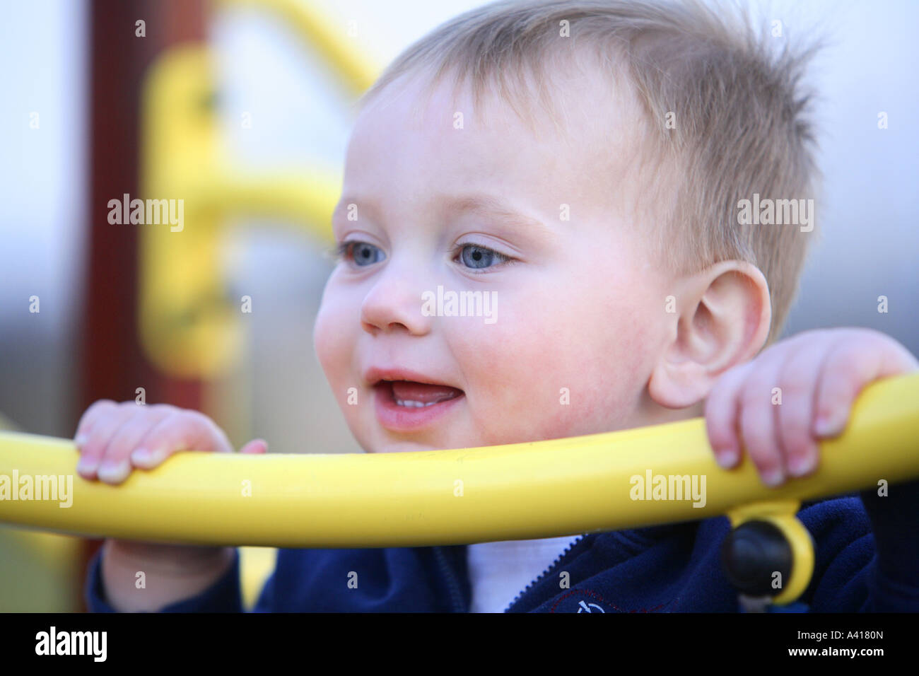 One year old boy playing at park Stock Photo - Alamy