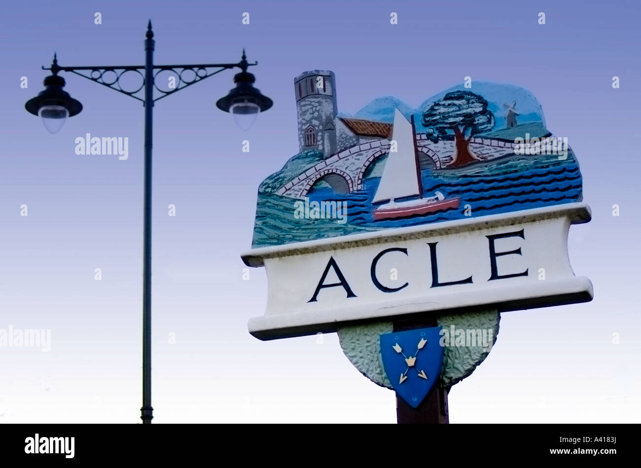 Acle village sign hi-res stock photography and images - Alamy