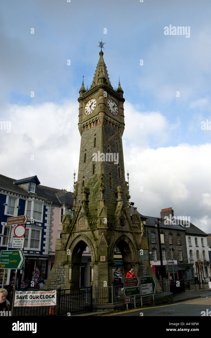 Machynlleth Clock Tower, Wales Stock Photo - Alamy