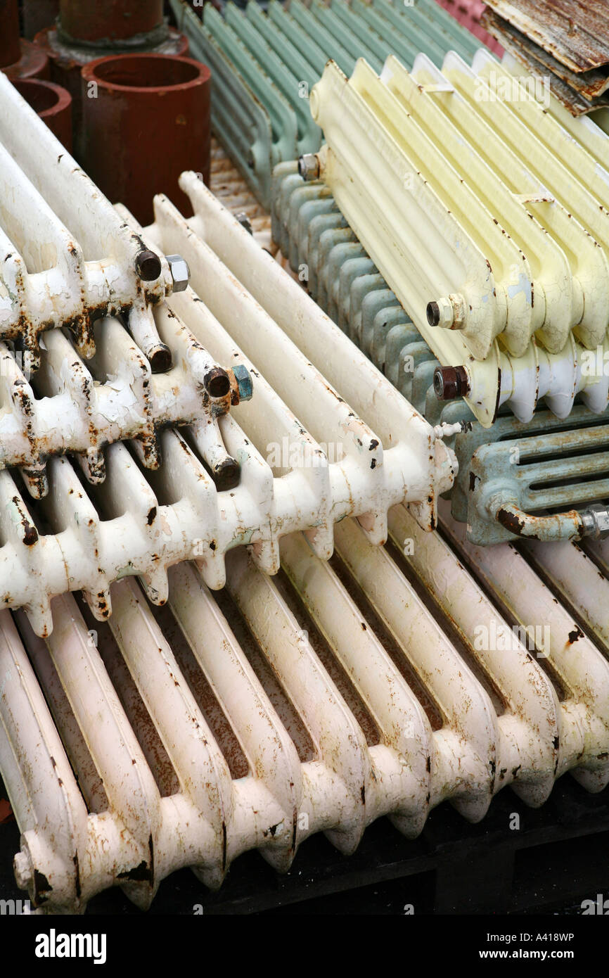 Radiators at an architectural salvage yard Stock Photo - Alamy