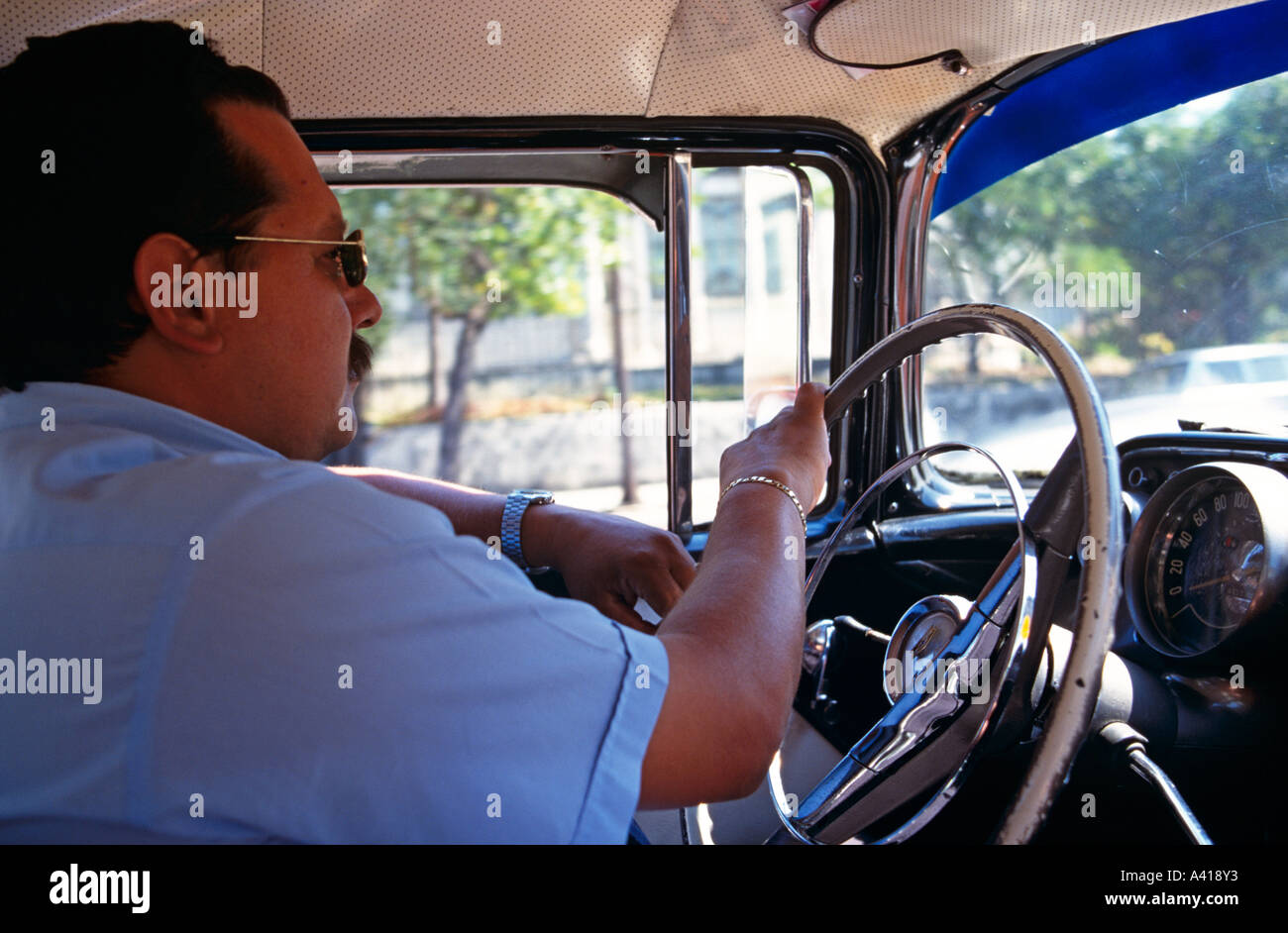 Chevrolet Taxi Driver Havana Cuba Caribbean Stock Photo - Alamy