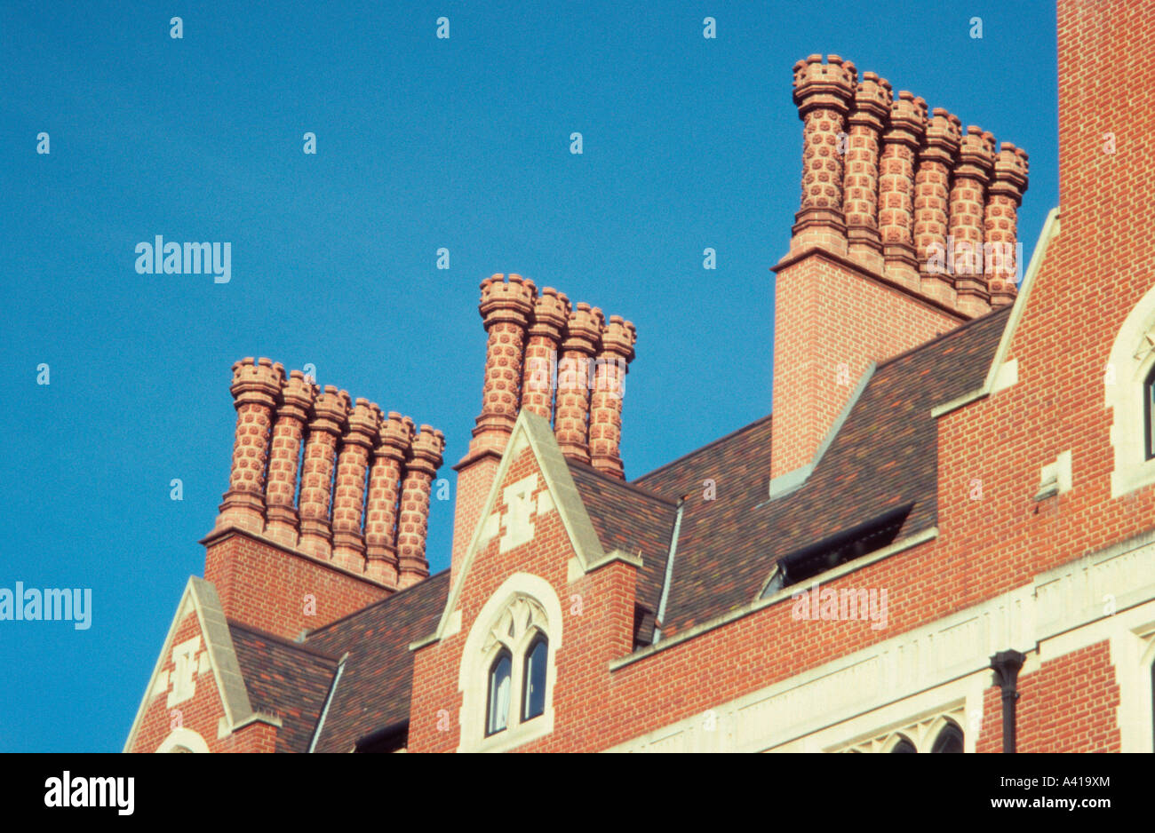 Decorative brickwork chimneys hi-res stock photography and images - Alamy