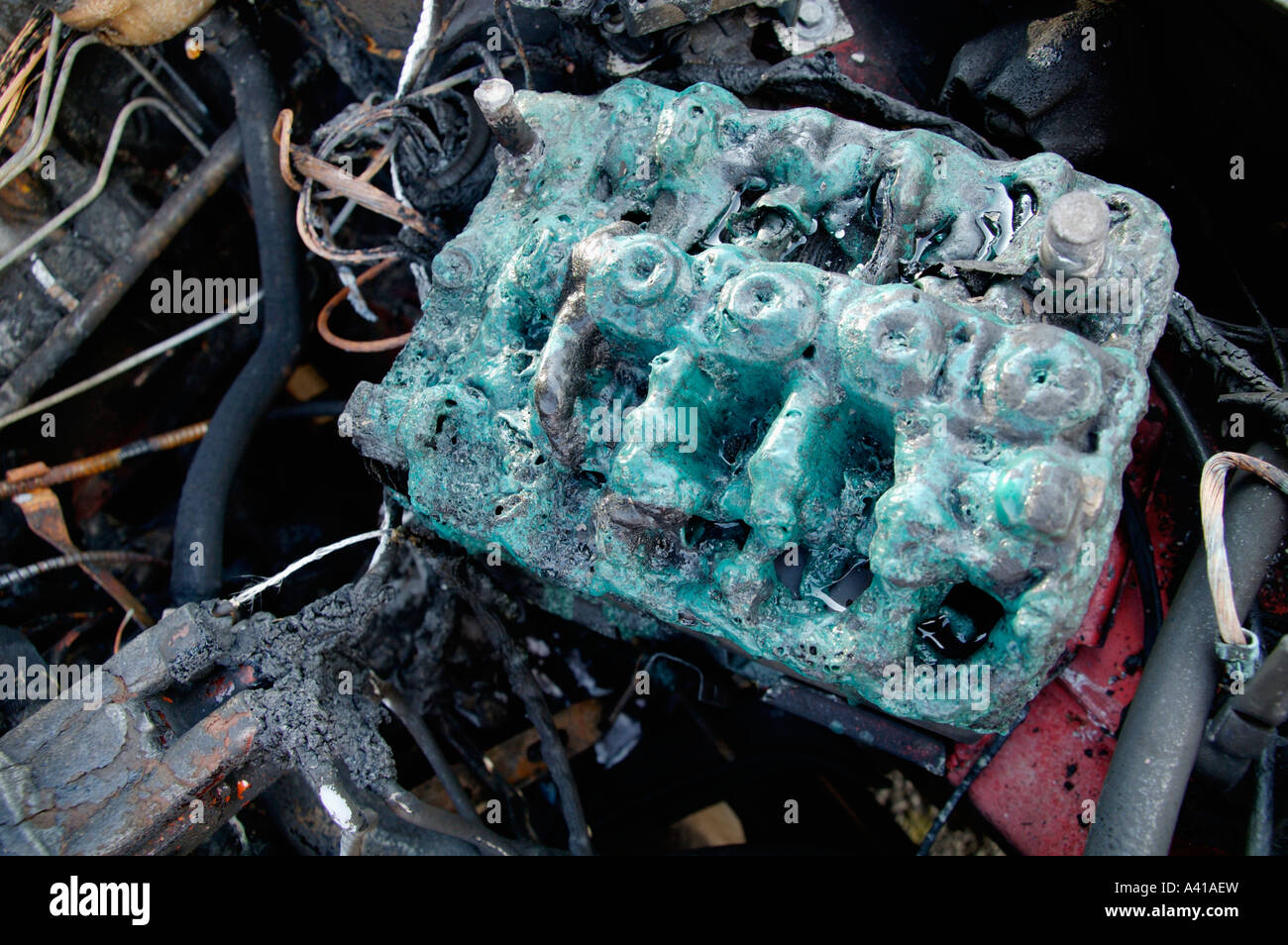 Car engine fire burnt out hi-res stock photography and images - Alamy
